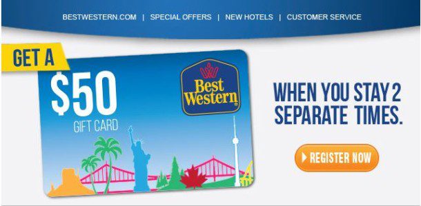 Best Western Stay Twice, get $50 promotion - Points with a Crew