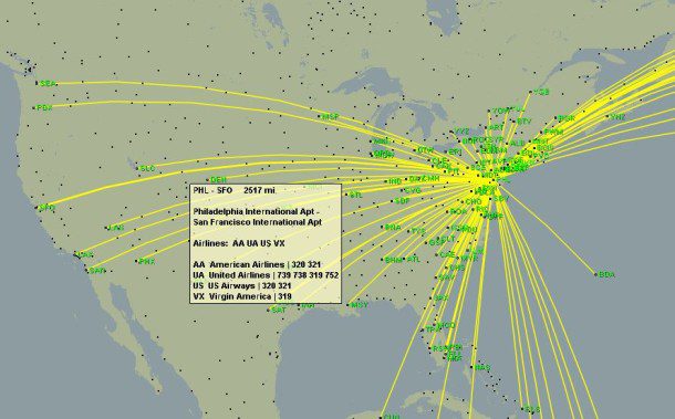 Airline Route Mapper - tool showing every flight on every airline ...