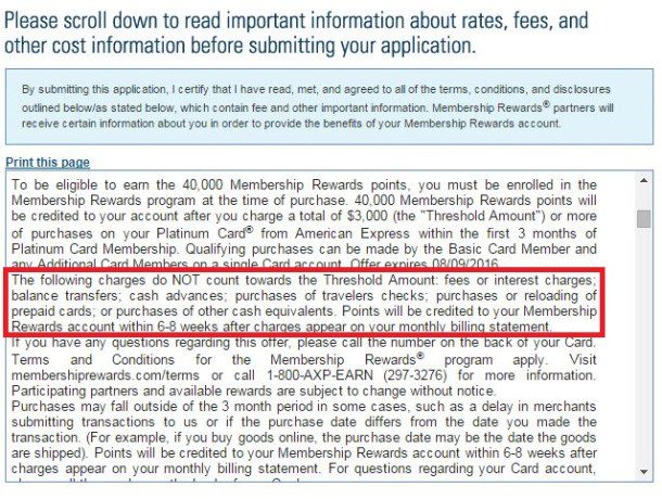 Minimum spending requirement - some transactions don't count! - Points ...