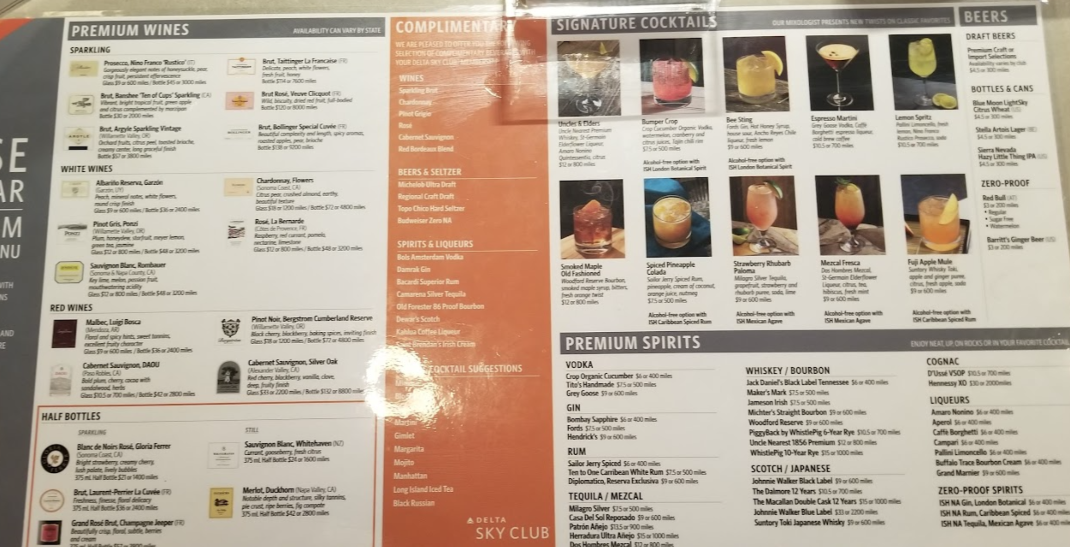 delta-sky-club-ewr-premium-drinks - Points with a Crew